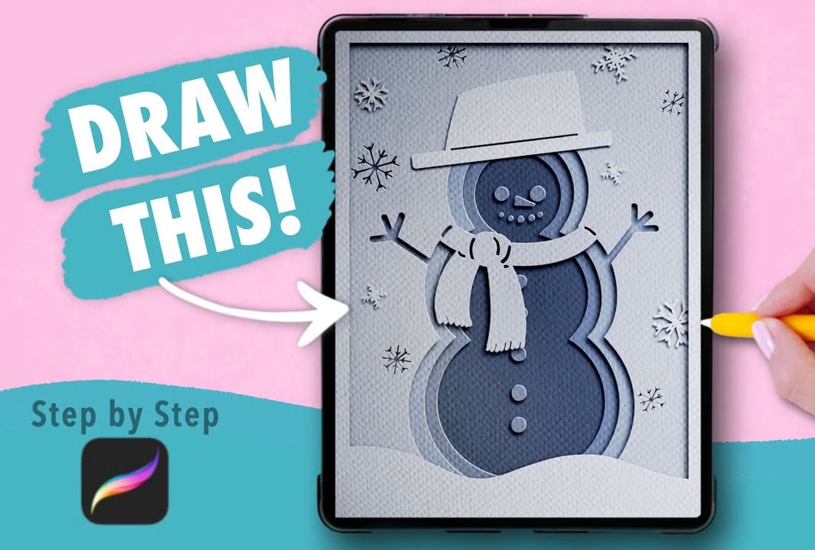 【Procreate】新手级教程 手把手一步步教你绘制这幅剪纸效果的圣诞...