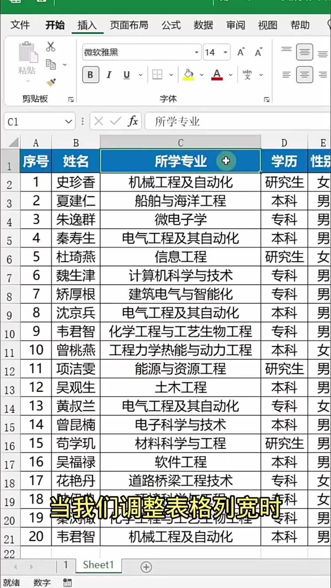 Excel表格字体大小自动调整