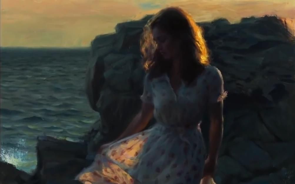 国外大师印象派油画绘画过程,类似萨金特和佐恩的风格,高级颜色应用,...