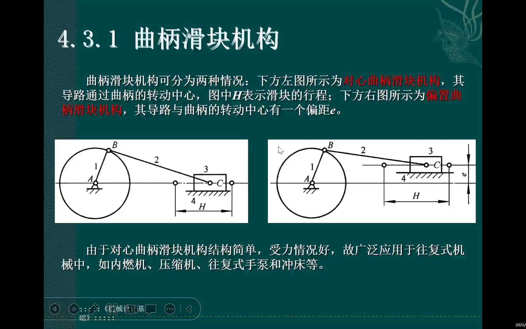 4.8曲柄滑块机构的定义与应用等讲解
