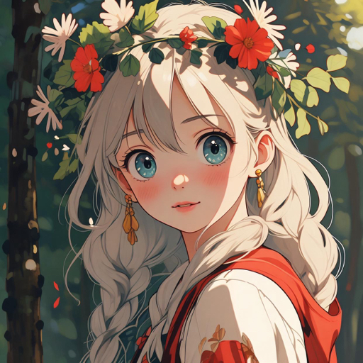 樱桃花下的小猫 