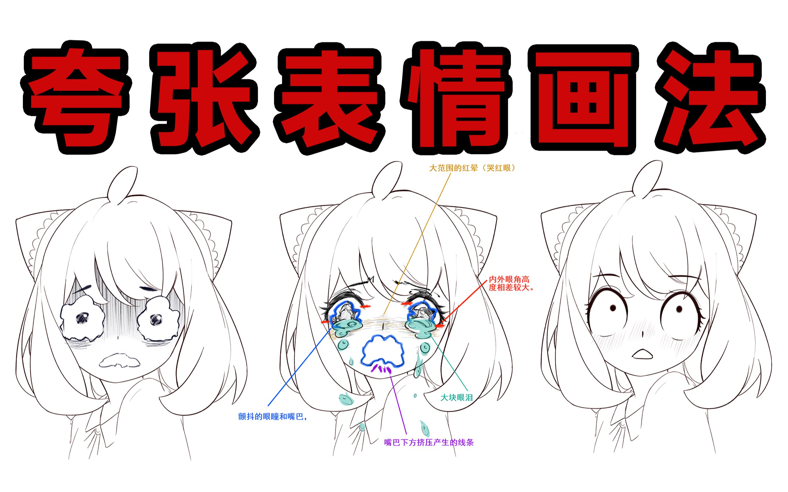 【五官画法】动漫人物夸张表情画法