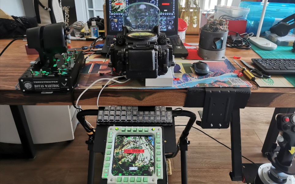 DCS WORLD飞行模拟A10C自制外设MFCD、UFC、米格21射瞄-7改...