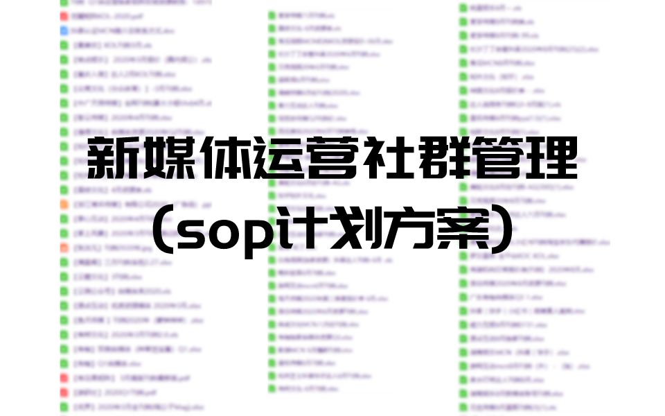 社群新媒体运营营销策划推广日常工作管理体系流程sop安排计划表...