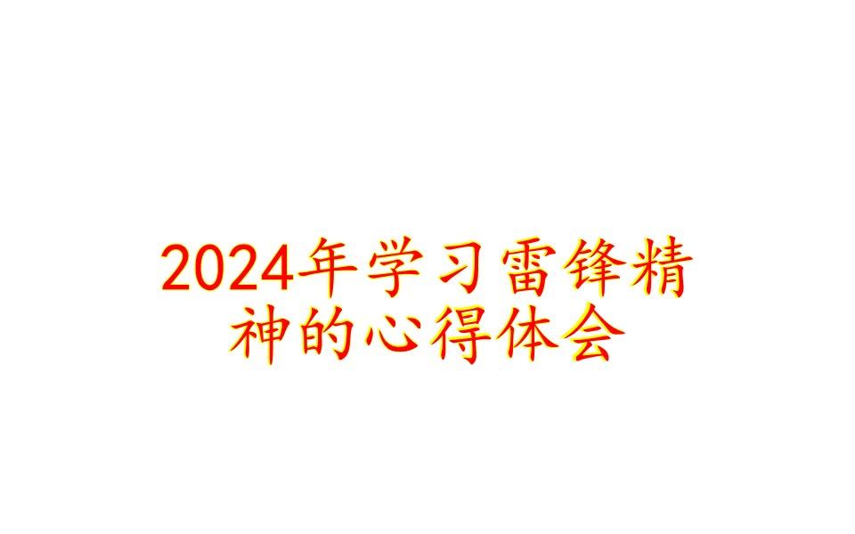 2024年学习雷锋精神的心得体会
