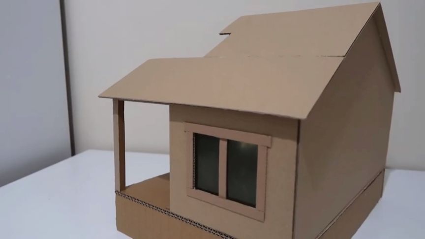 外国小哥教你如何利用废纸板,建造一个纸板房间模型,超好看ߑ