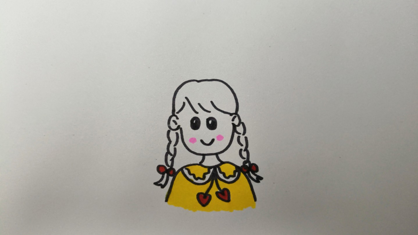 画法简单易学的女孩简笔画