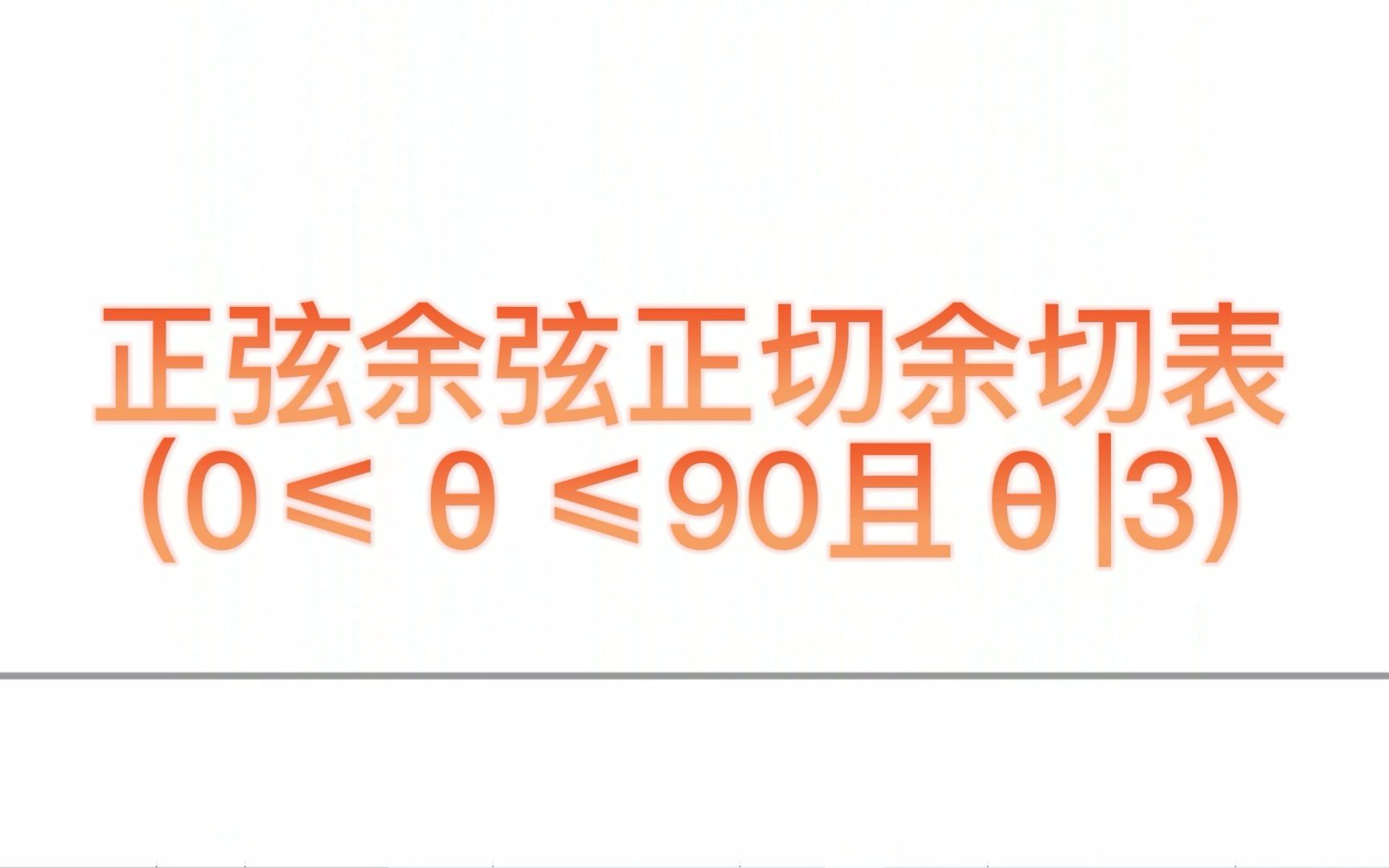三角函数表(每隔3°)