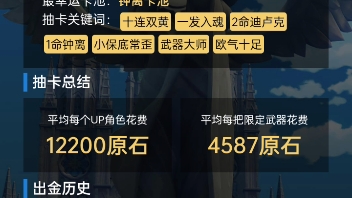 玩了三个月的原神抽卡记录
