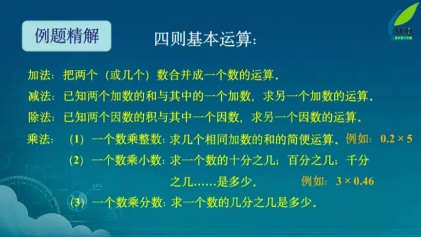 名师讲例题 六年级数学 总复习 数的运算