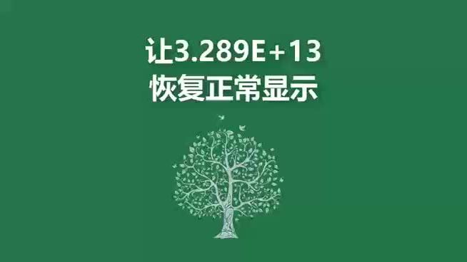 让3.289E+13恢复正常显示#excel技巧