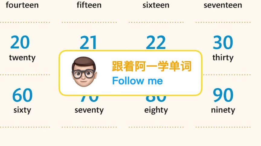 002跟着阿一学单词--数字50-100