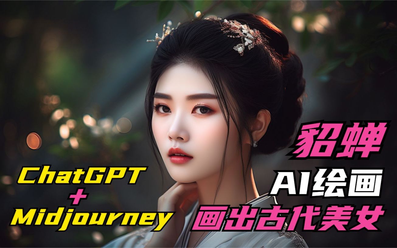 AI绘画:貂蝉长这样?ChatGPT写词,MJ创作画出貂蝉,太绝了!