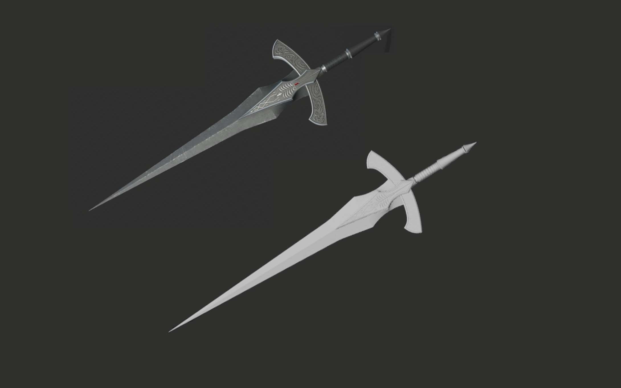 3DMAX游戏建模丨零基础福利 超适合新手的骑士大剑制作教程