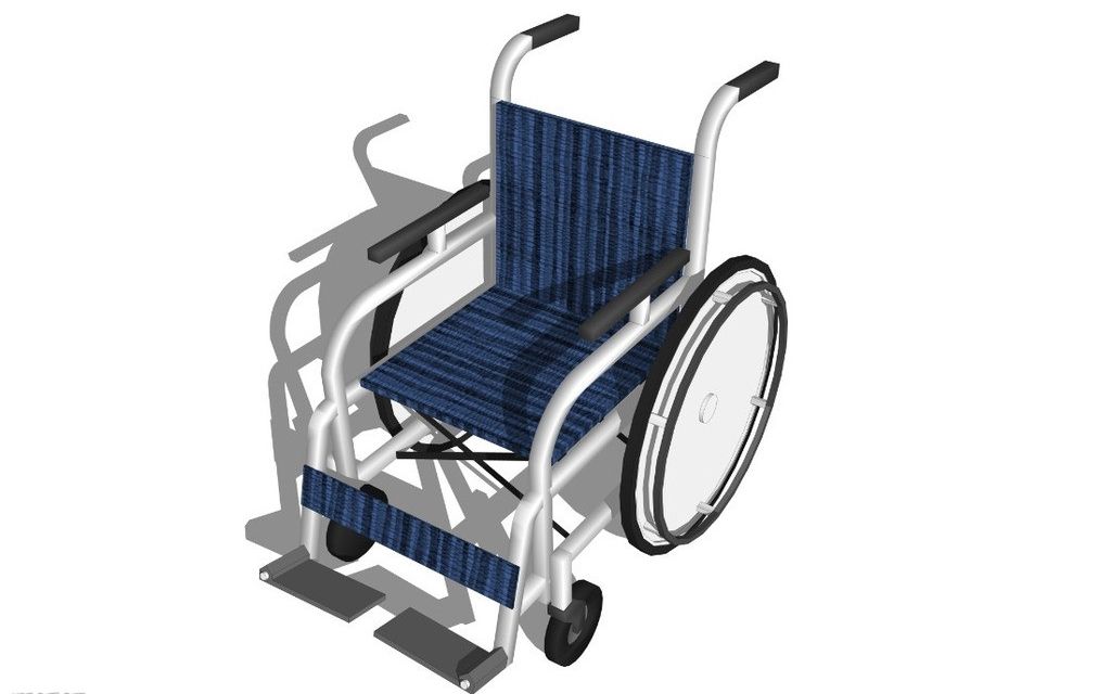 当残疾人从轮椅上站起来