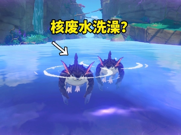 当你带鳍游龙去稻妻核废水洗澡会怎么样? #原神纳塔 #原神bug