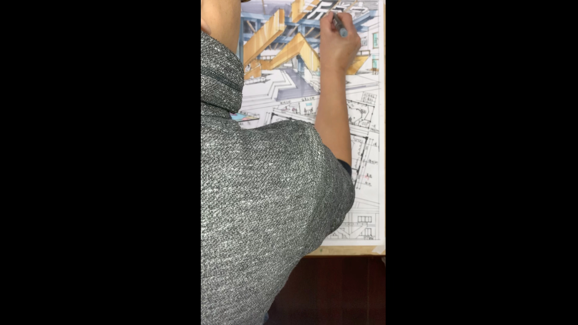 折学家——环境艺术设计专业展示设计方向室内展厅设计考研手绘快题...