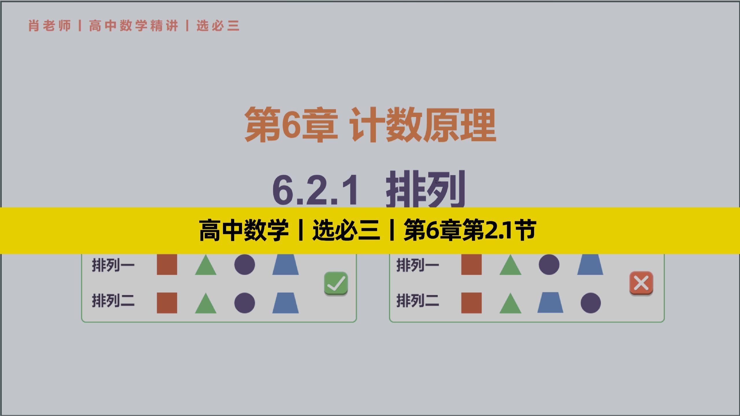 高中数学精讲丨选必三丨第6章第2.1节丨排列