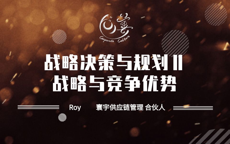 向善学堂-ROY《战略决策与规划2-战略与竞争优势篇》