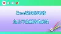 EXCEL如何给表格加上不能删除的底纹