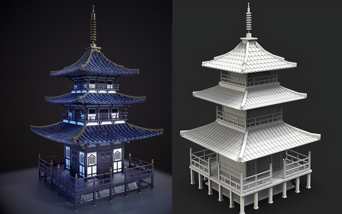 【3DMAX场景建模】零基础从box讲解古建筑场景 3D场景建模思路教程