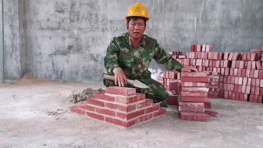 红砖砌法:(二)24墙转角砌法,这样砌法墙面才平整美观
