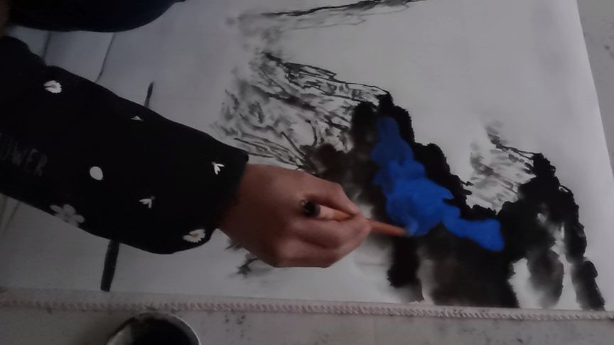 中国山水画:泼墨泼彩画法