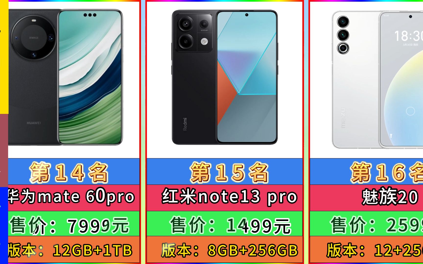 【最新】2023年11月份手机金榜排行前20名,双十一跟着这20款手机买...