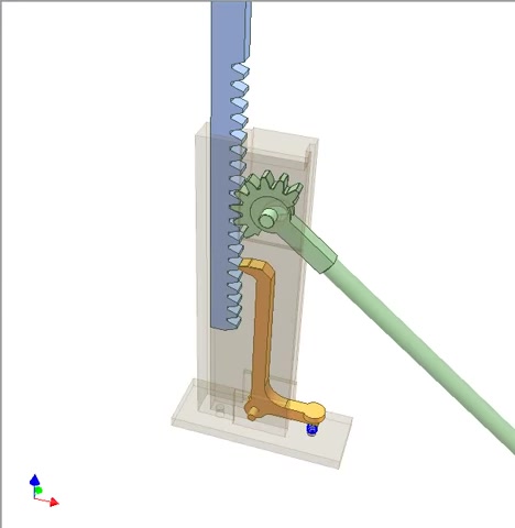 机构动画——齿轮齿条千斤顶