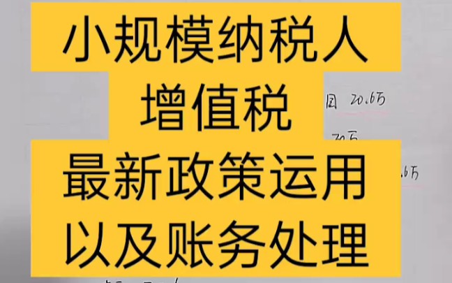 会计实操丨小规模增值税优惠政策解读以及账务处理丨零基础学会计