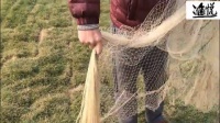 传统网撒网教程三把网淘宝渔悦手抛网