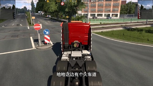 走在铁轨上冒充火车欧洲卡车模拟2欧卡2模拟驾驶游戏卡车模拟器