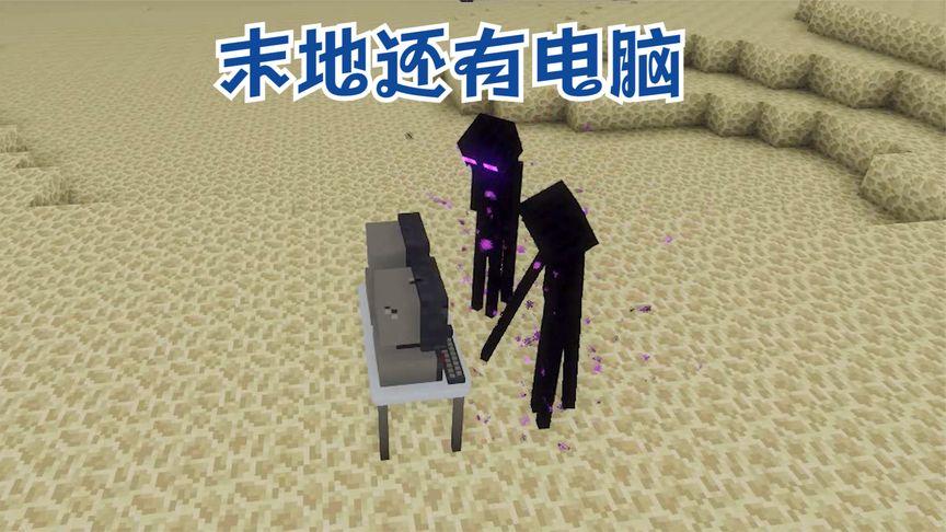 我的世界:末地还有电脑?前面的是岩浆池?