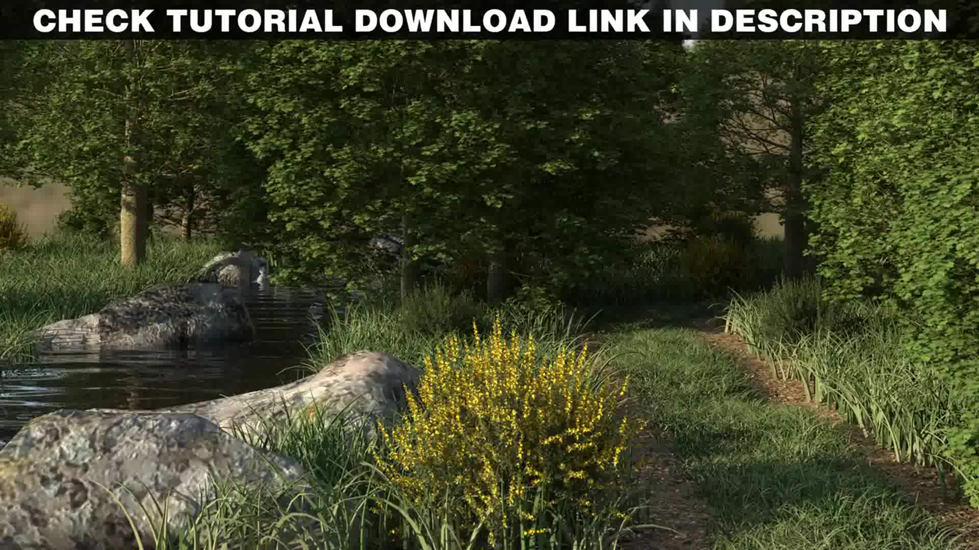 【C4D】C4D超逼真小型环境场景实例制作教程(英语中字)