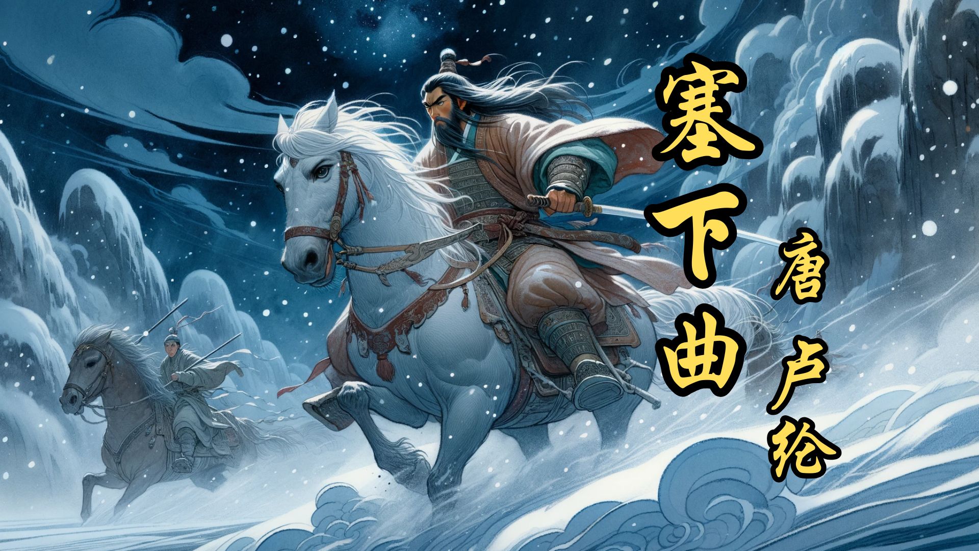 塞下曲(唐)卢纶,唐诗三百首,小学必背古诗词,小学语文,AI绘图,国学经典,...