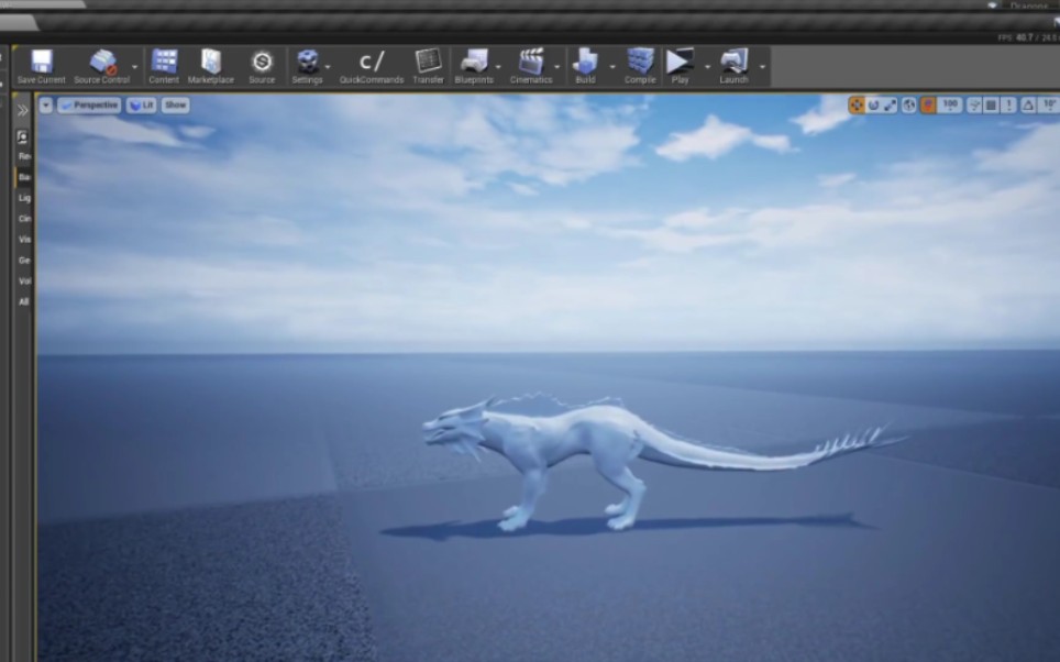 【龙之日】酸涎龙FBX模型导入UE4测试 #1【授权转载】