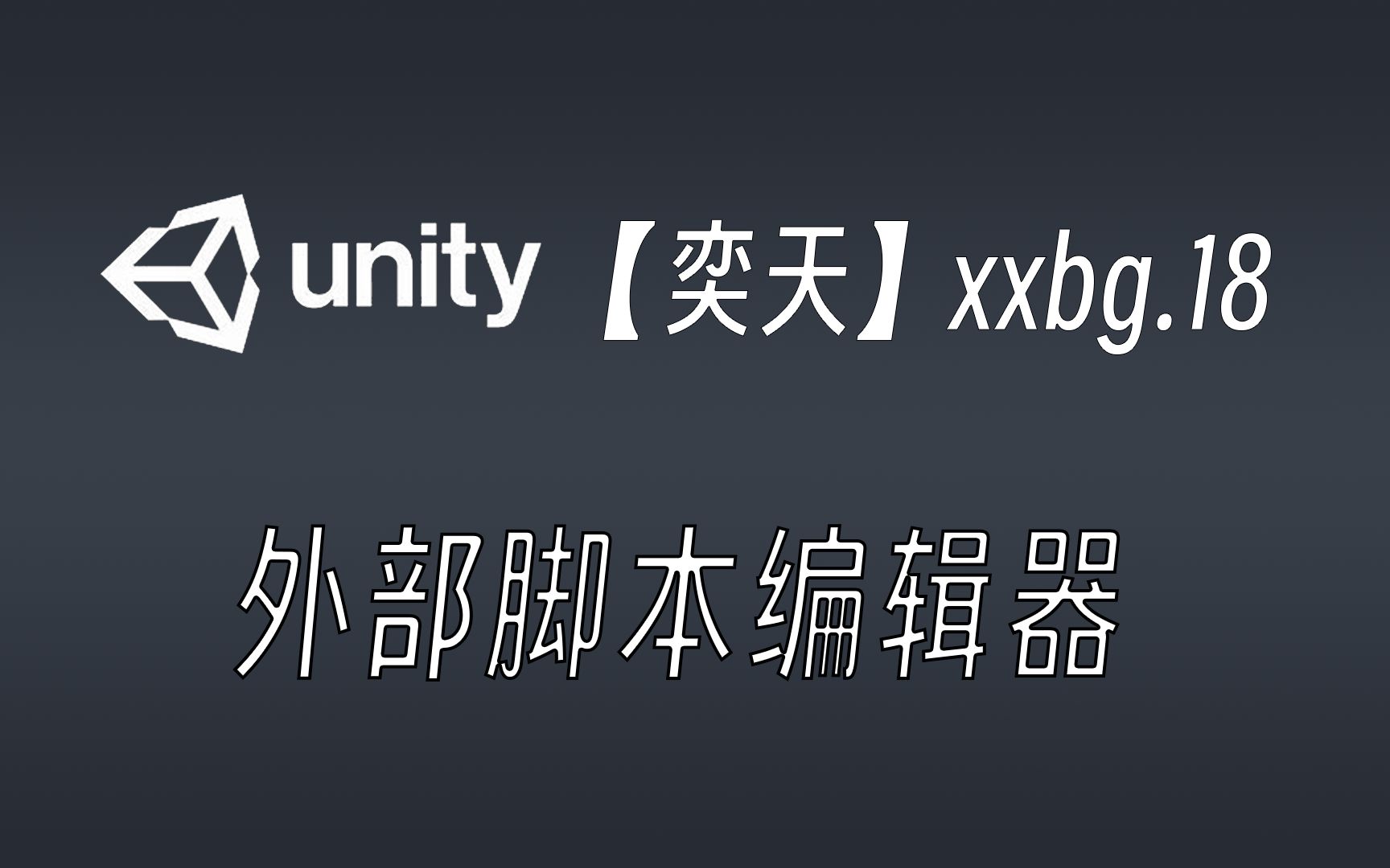 【Unity】外部脚本编辑器