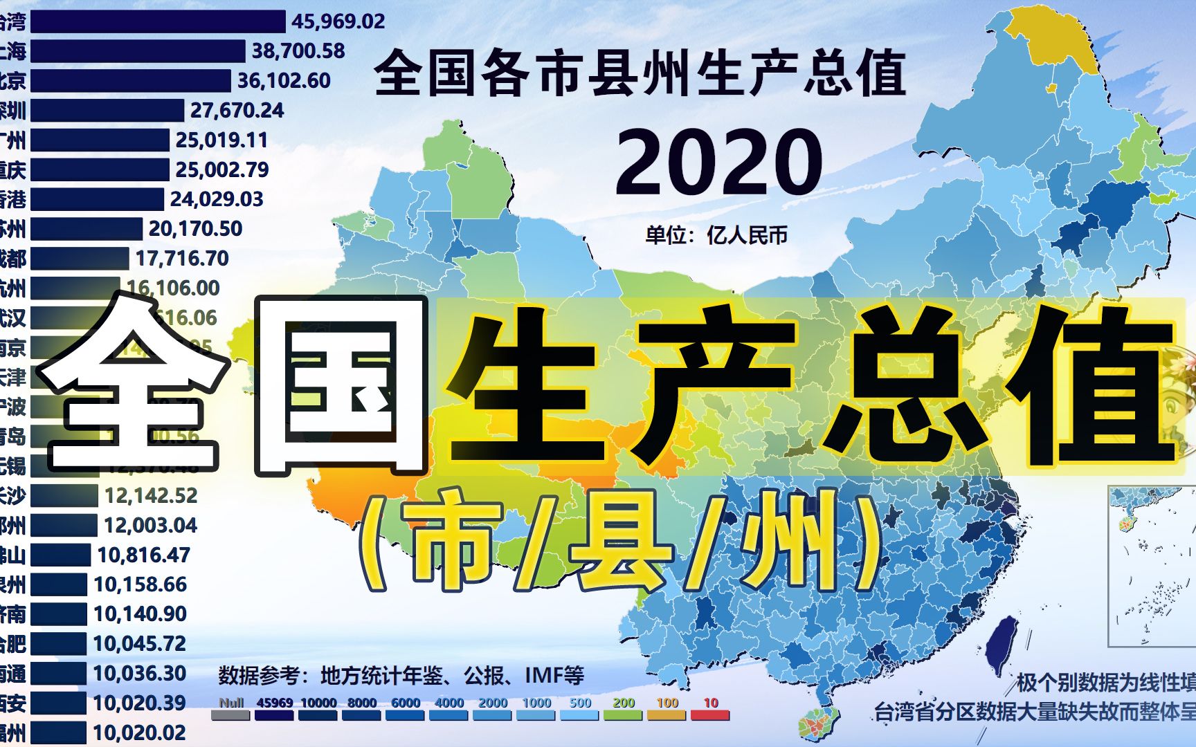 大制作!全国各市县州地区生产总值,2000-2020,耗时两月终于出炉!【...