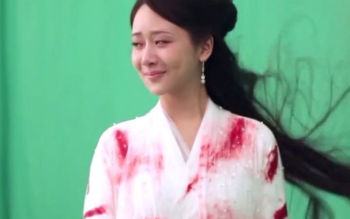杨紫 无实物表演,对着绿布崩溃大哭完整版