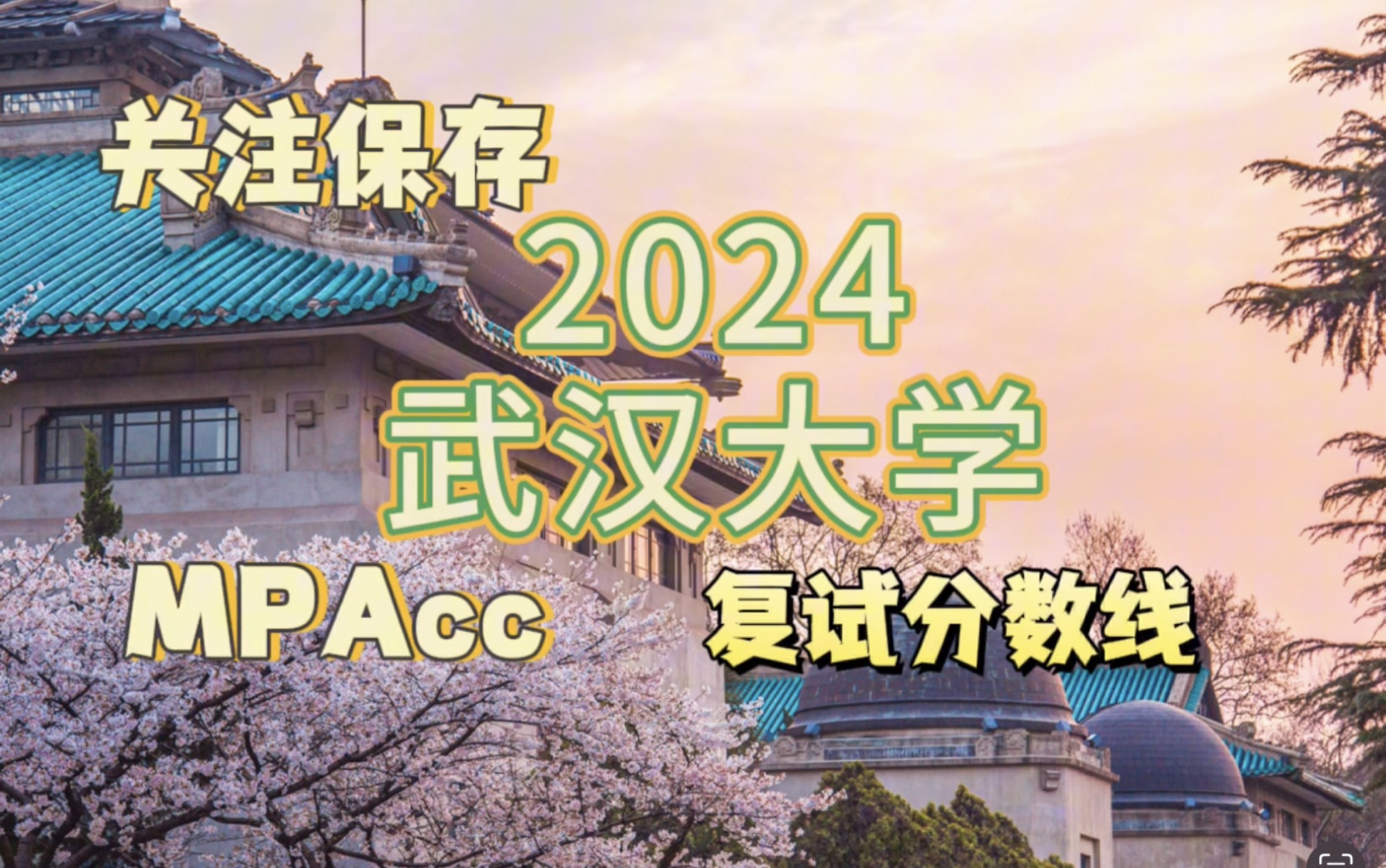 2024考研武汉大学MPAcc会计专硕复试分数线