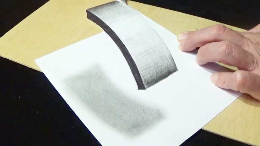 超级简单的铅笔立体画,好像悬浮在纸上一样,太牛了!