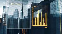 城市建筑数据分析房地产三维动画线条跟踪动金融数字画高清实拍视频...