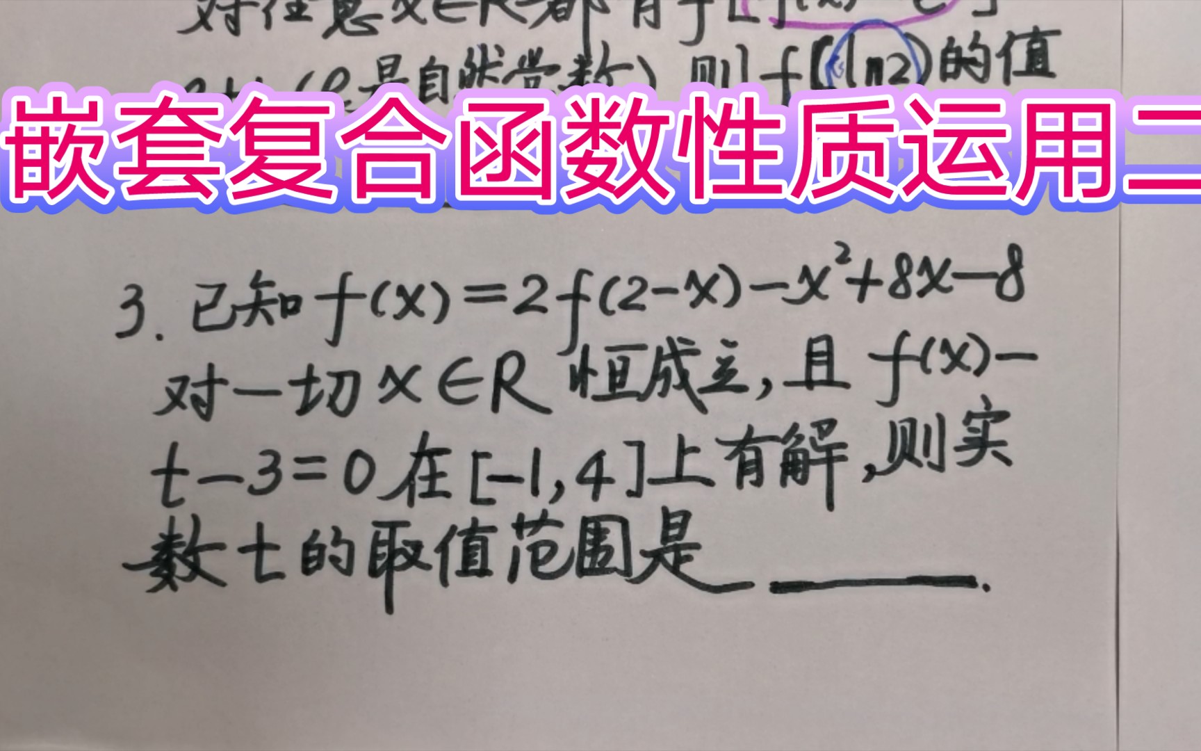 嵌套复合型函数解析式&构造法&方程有解综合经典例析(接上期视频)
