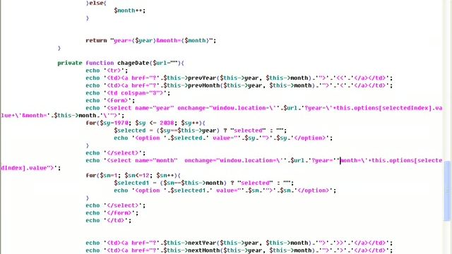PHP教程59.使用PHP日期和时间制作一个日历程序