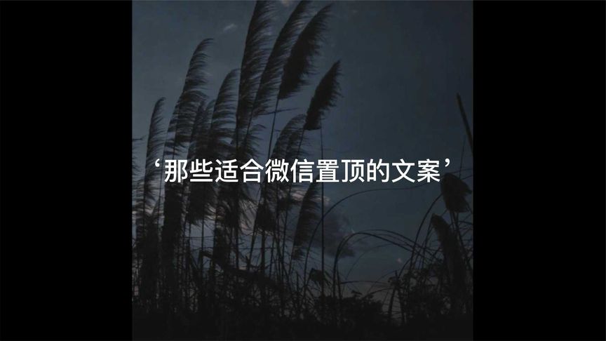那些适合微信置顶的文案