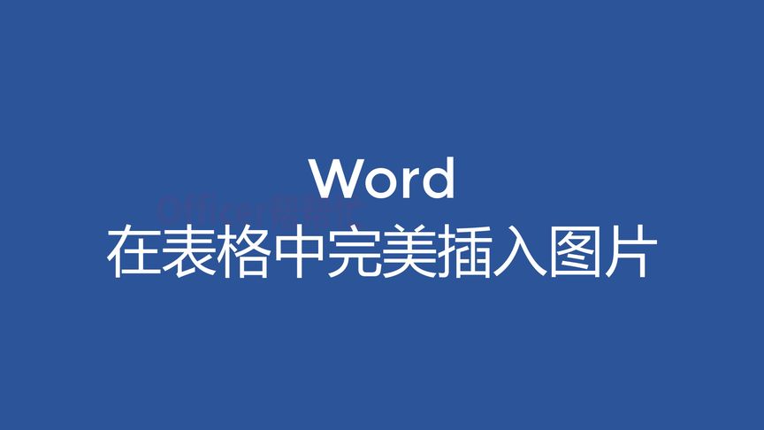 word表格中插入图片使表格变形了怎么办?这样处理就行