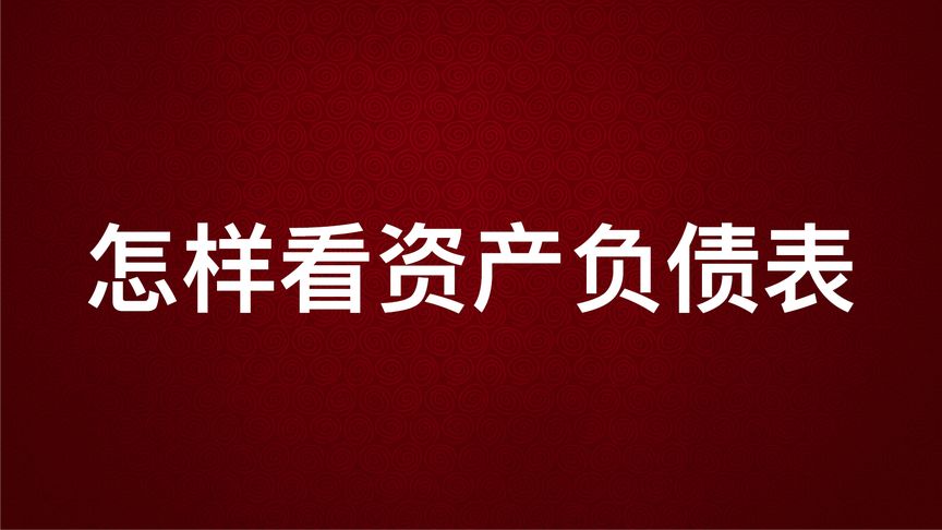 股票基本面-财务分析入门与技巧第二课怎样看资产负债表