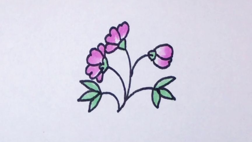 趣味儿童美术:简笔画画个小花边,画在你的日记本上吧