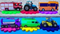 工程车好伙伴动画 第2集 工程车好伙伴: 工程车滑滑梯变色教英语