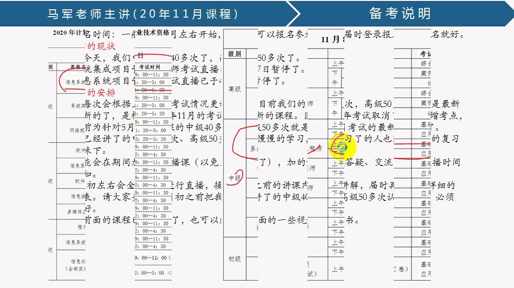 2020年11月软考系统集成项目管理工程师考试备考说明马军老师视频